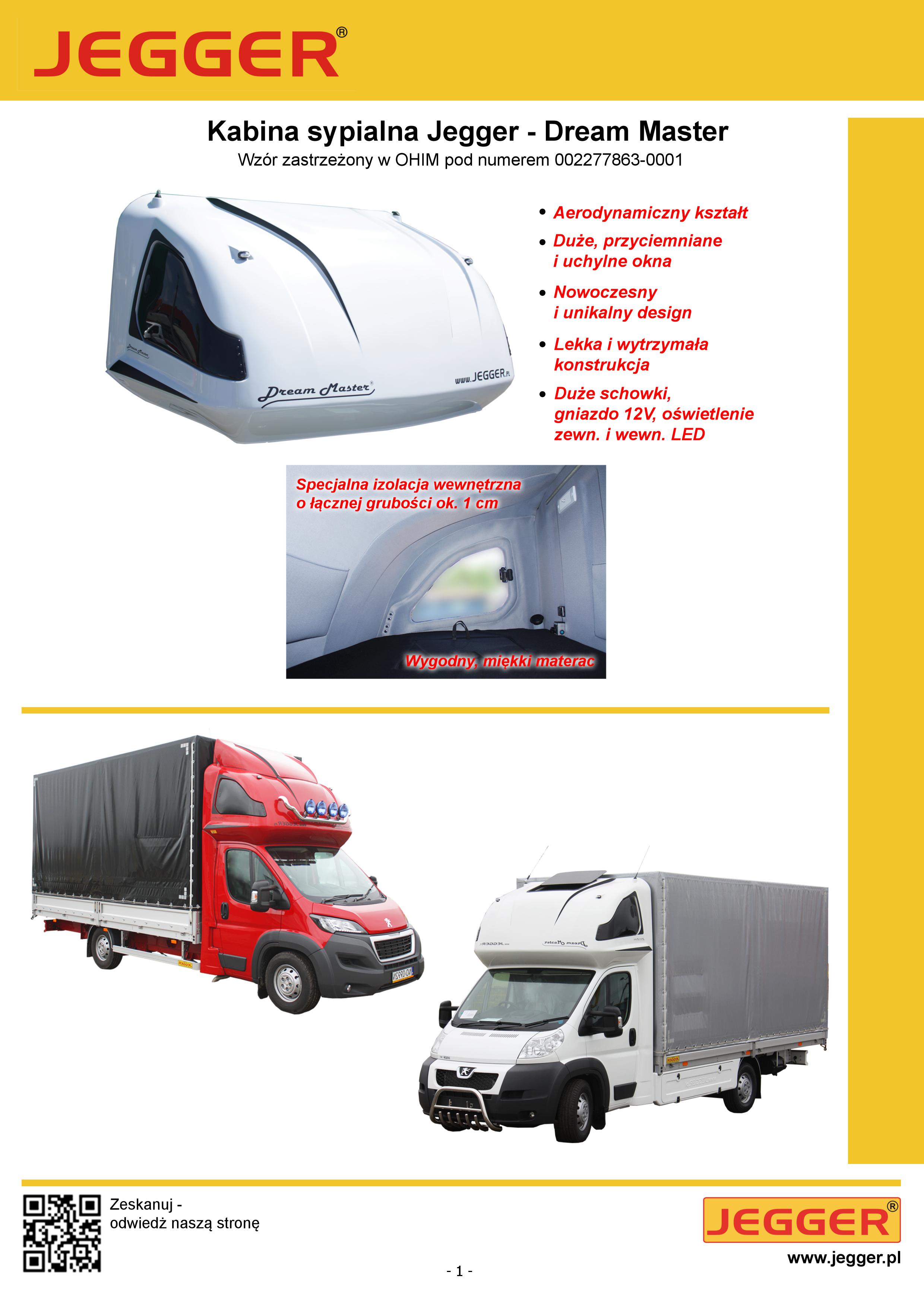 JEGGER - kabina sypialna Dream Master